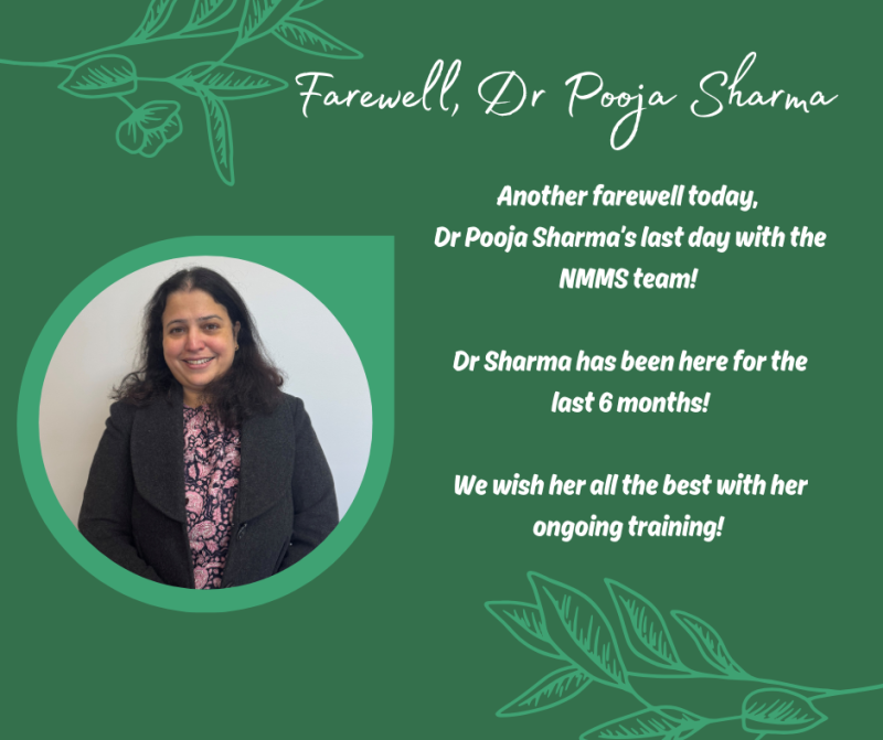 Farewell Dr Pooja Sharma - Northern Midlands Medical Services